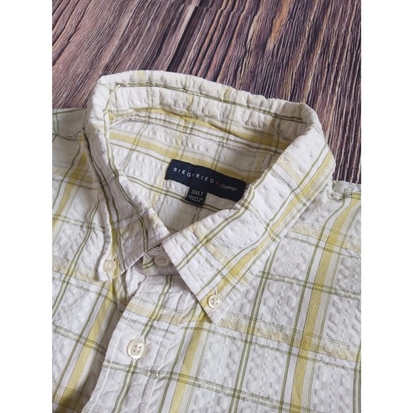 Siegfried | Shirts | Siegfried Co Short Sleeve Plaid Seersucker Yellow ...